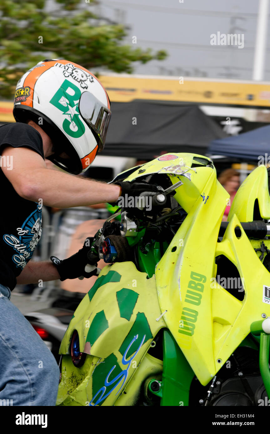 Extreme Motorcycle Stunt Performer Stock Photo - Alamy