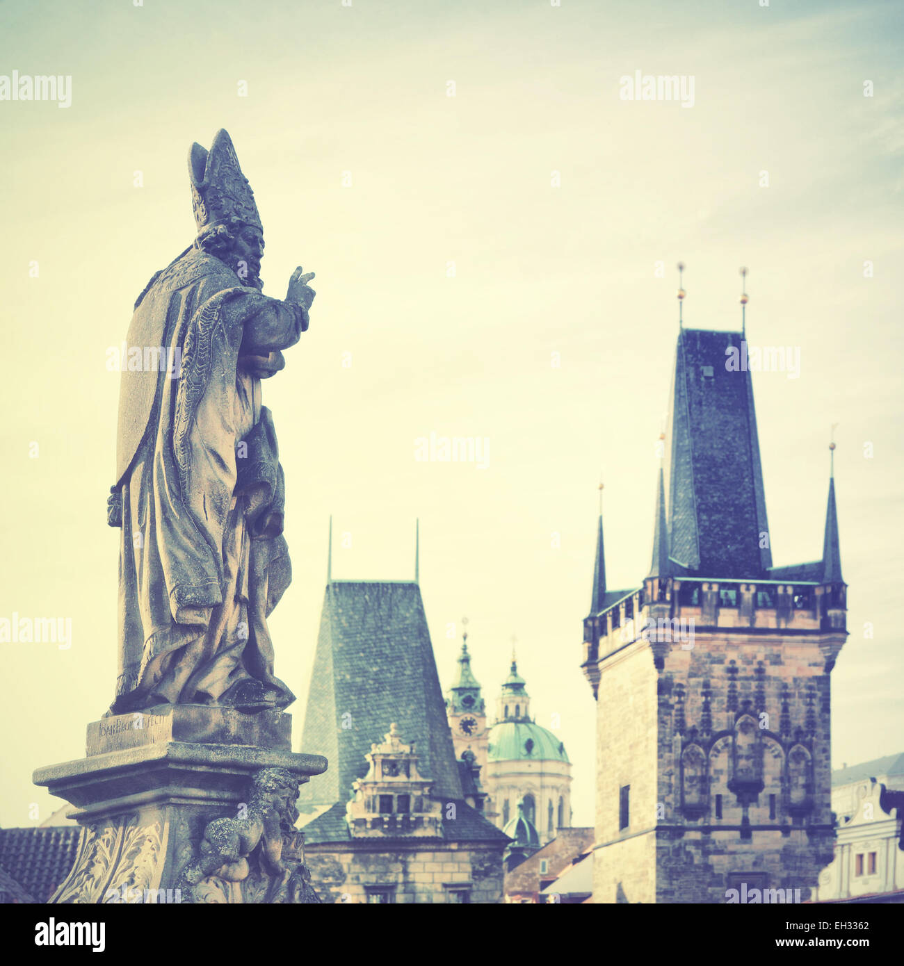 Retro photo of prague hi-res stock photography and images - Alamy