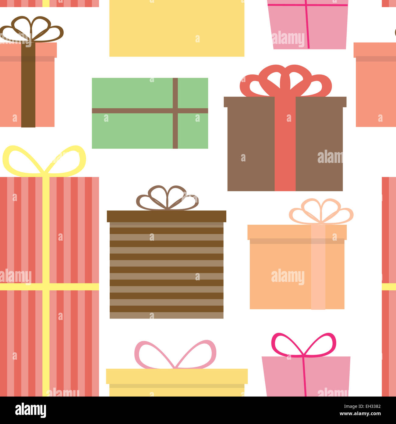 Different Gift Box Seamless Pattern Background Vector Illustrati Stock ...