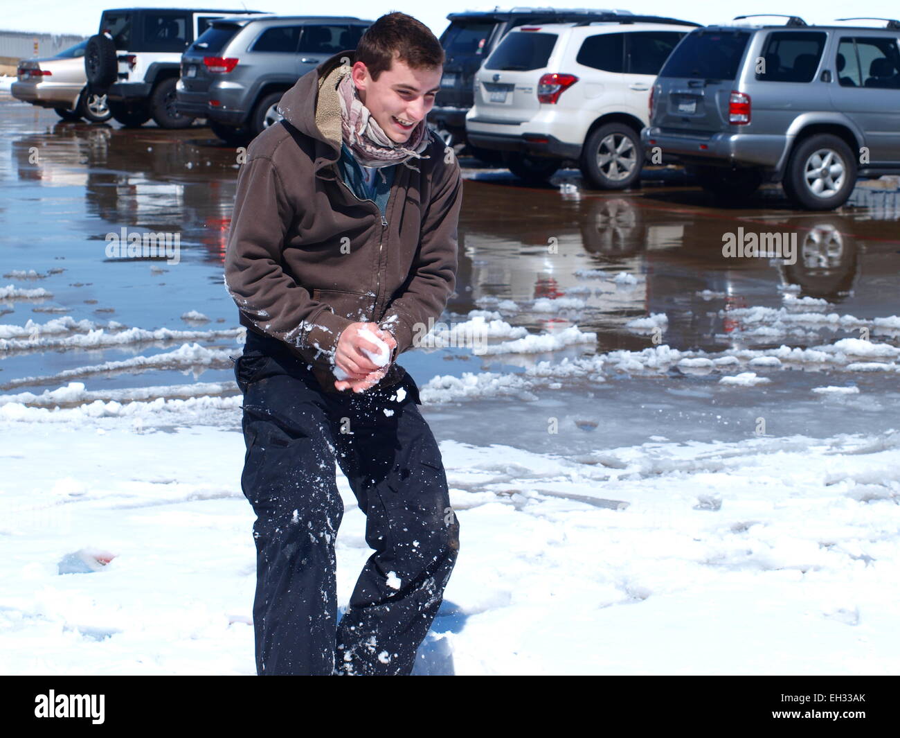 Dallas Snow and Snowball Fight Stock Photo - Alamy