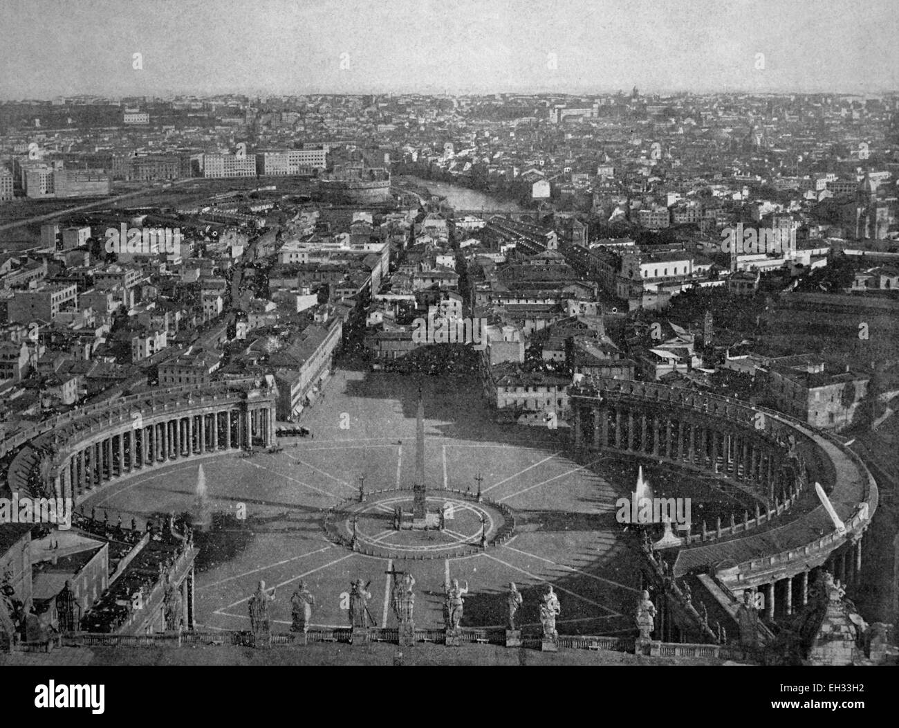 Early autotype of Rome, Italy, historical picture, 1884 Stock Photo - Alamy