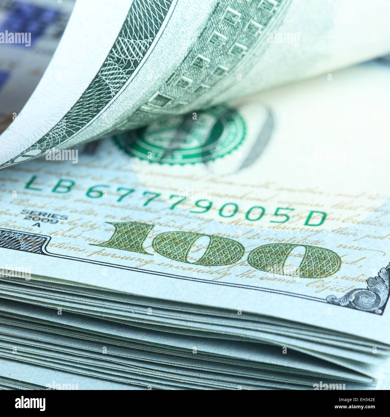 Bundle of dollars close-up Stock Photo - Alamy