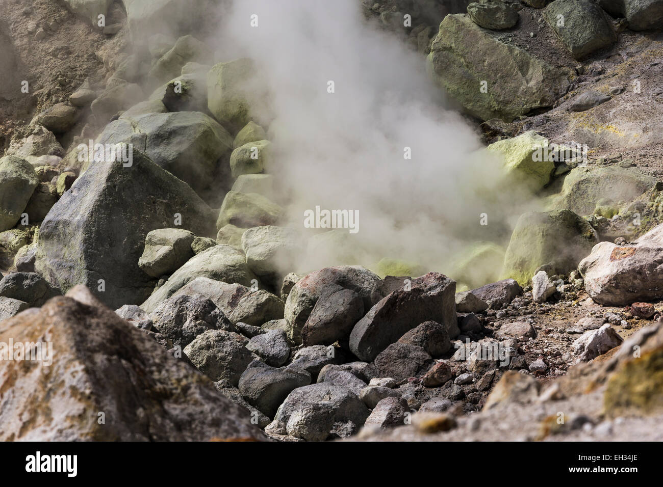 Steam vent, a sign of volcanic activity underground where water is ...