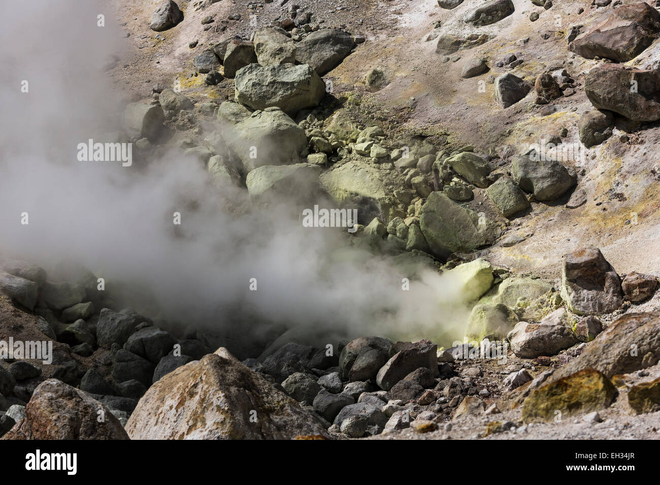 Steam vent, a sign of volcanic activity underground where water is ...