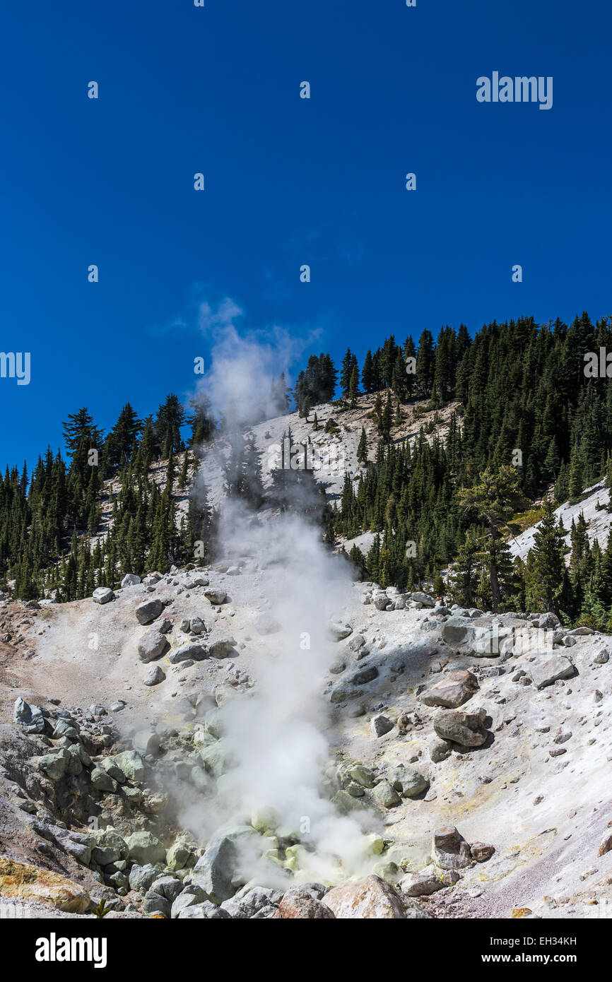 Steam vent, a sign of volcanic activity underground where water is ...