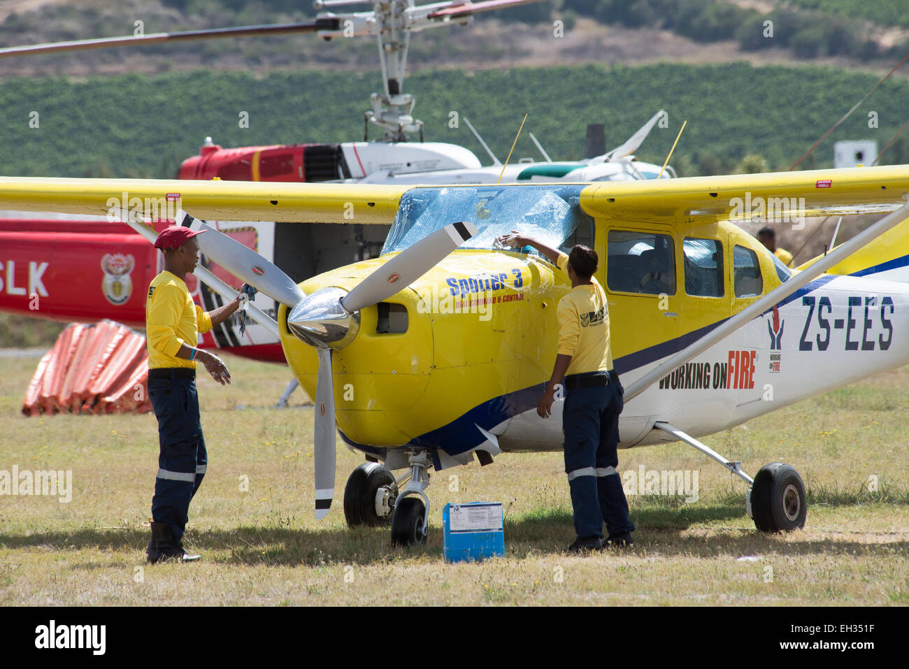 Fire fighting aircraft at Stellenbosch used in fire fighting in the ...