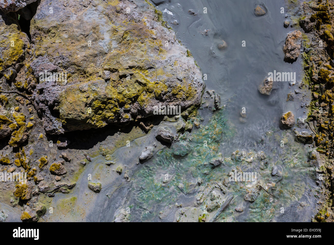 Volcanic activity creates colorful hydrothermal features, often colored ...