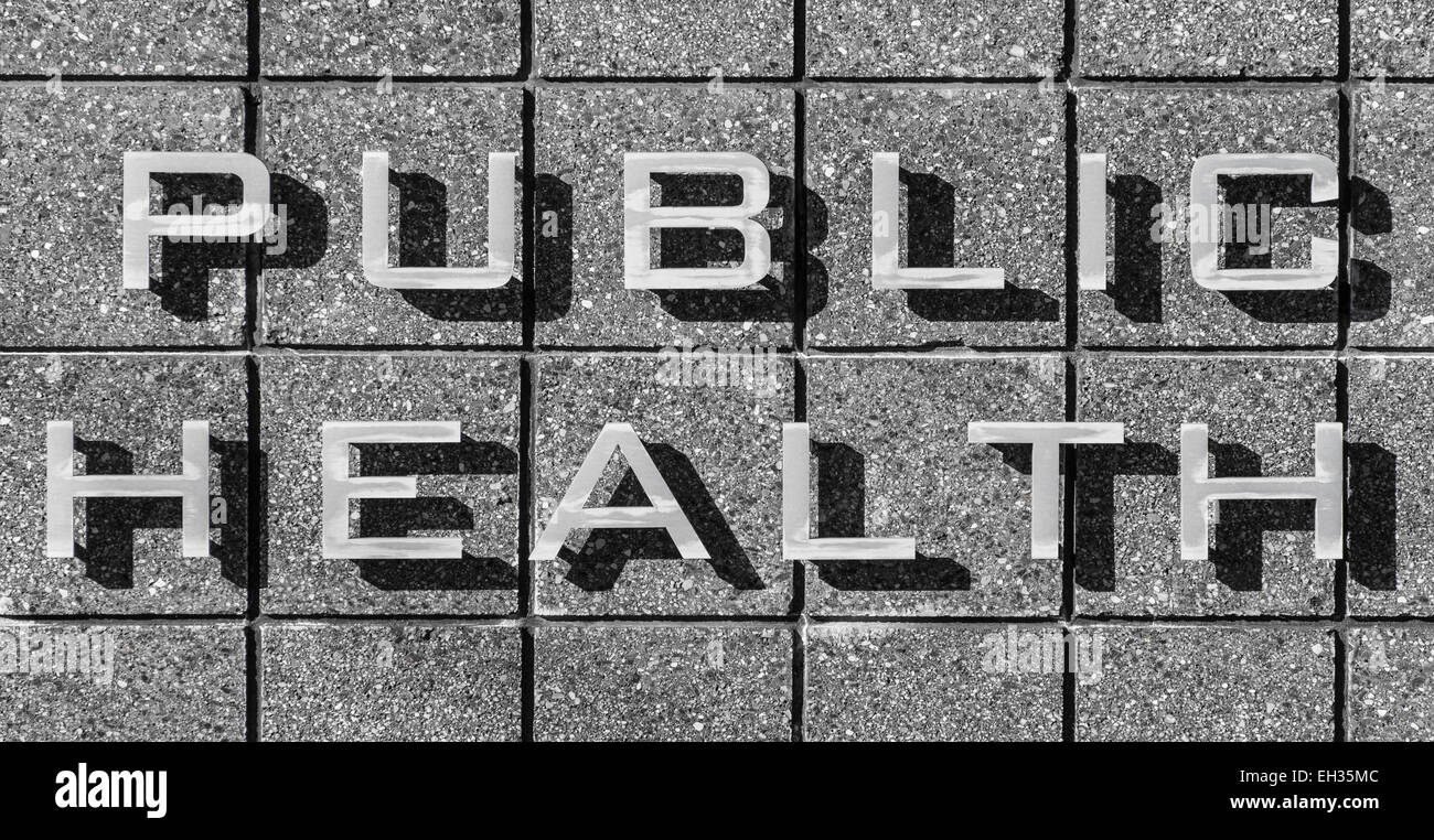 Public Health Sign on Decorative Stone Wall Stock Photo - Alamy