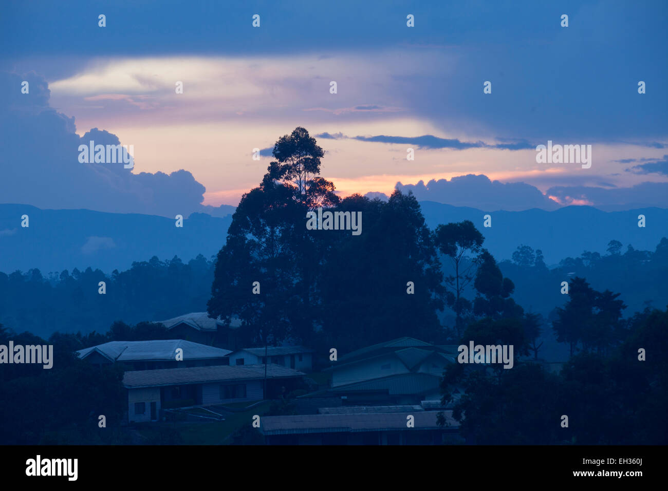 Bamenda, Cameroon, July 2013: Sunset during the rainy season Stock ...