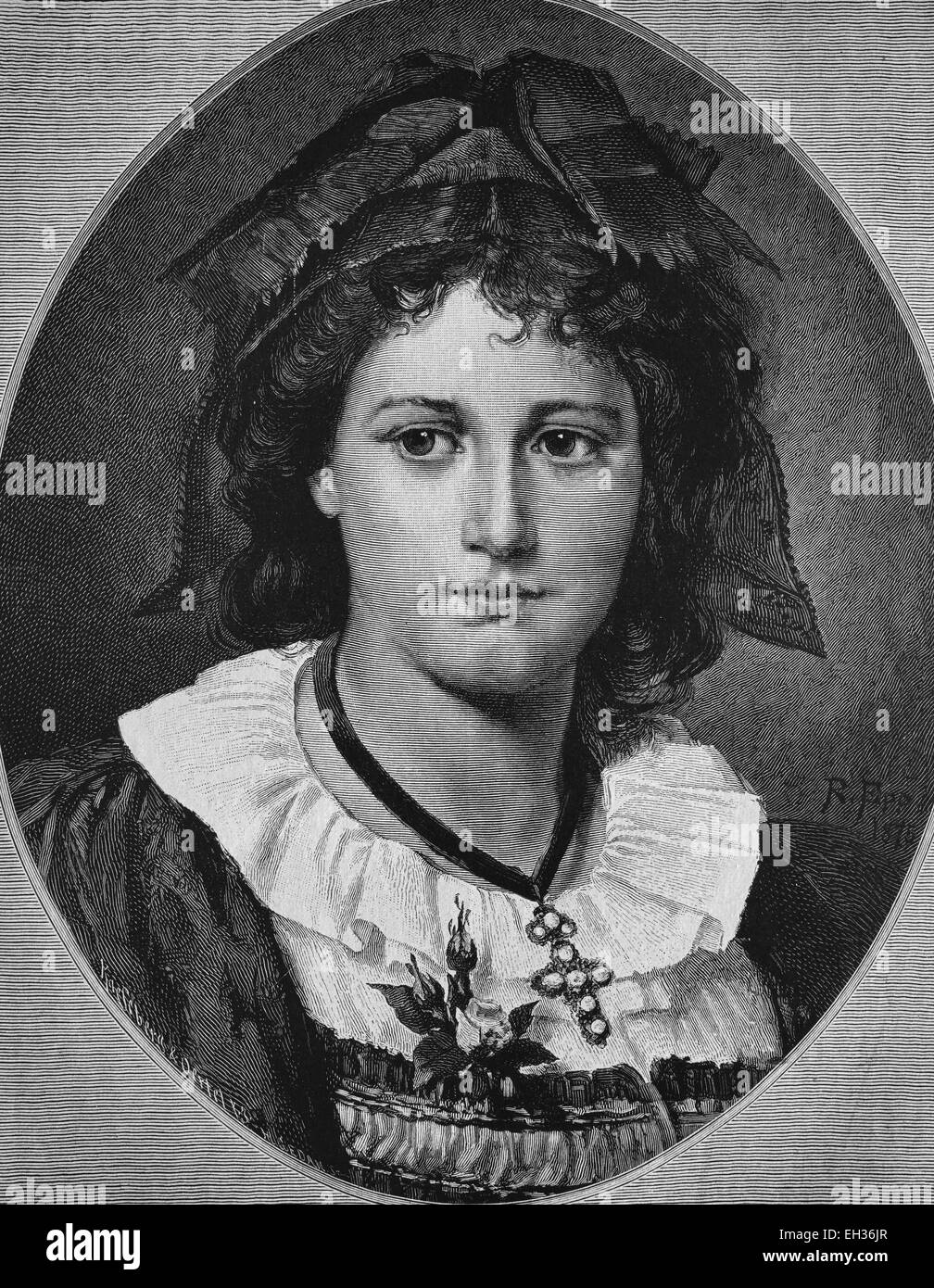 Peasant girl from the black forest Black and White Stock Photos ...