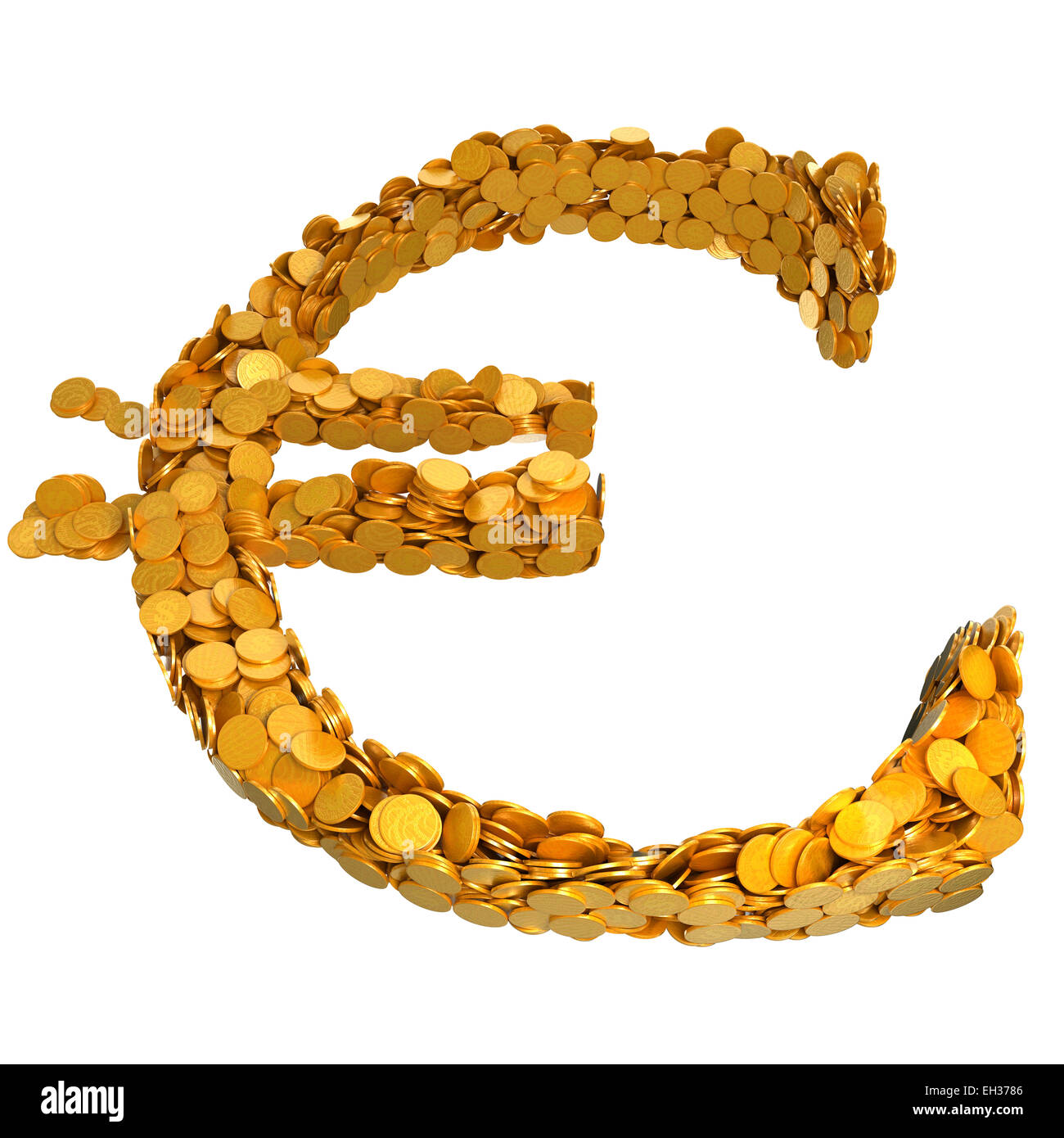Euro currency symbol assembled with coins. Isolated on white Stock ...