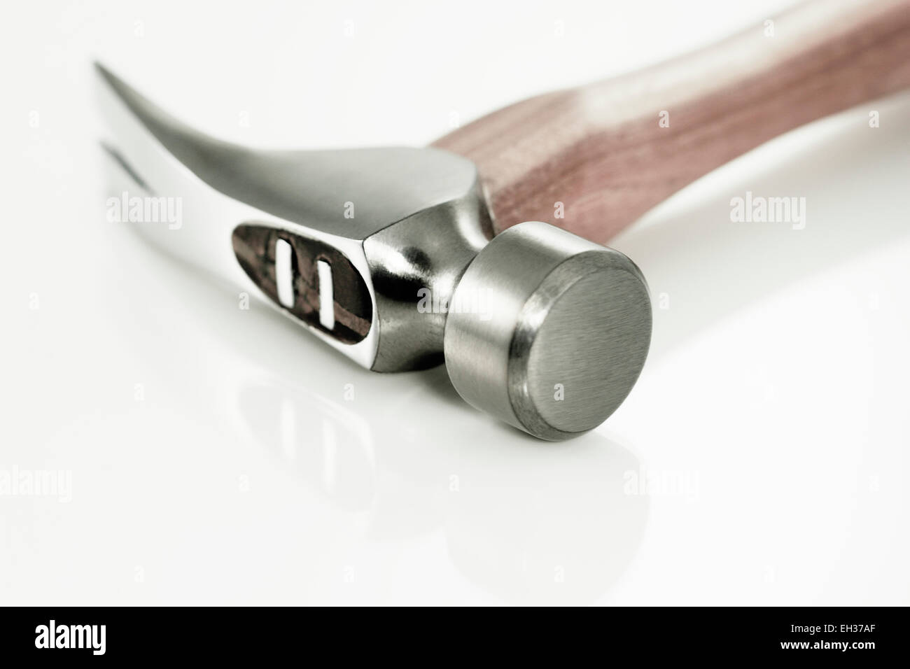 Detailed closeup of steel construction tool hammer isolated on white ...