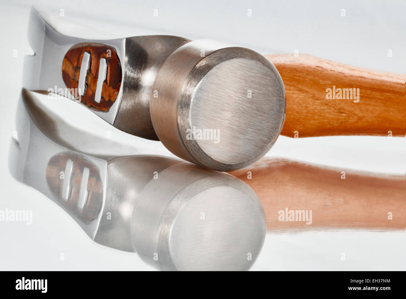Detailed closeup of steel construction tool hammer isolated on white ...