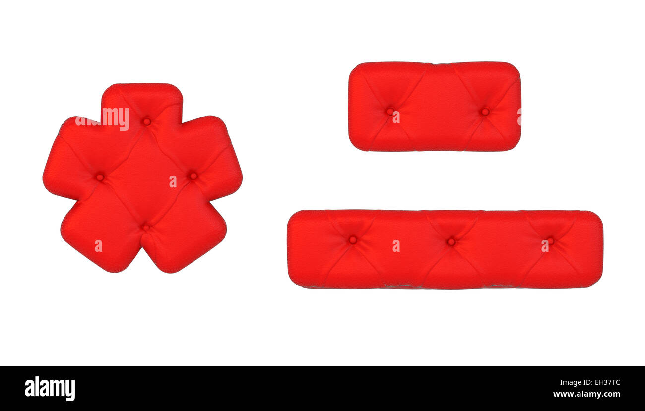 Luxury red leather font hyphen and asterisk isolated on white Stock ...