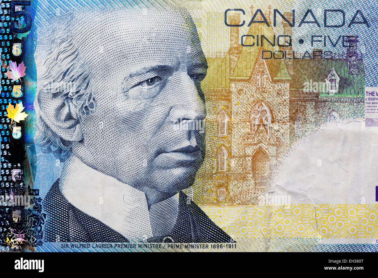 Five dollar bank note canada hi-res stock photography and images - Alamy