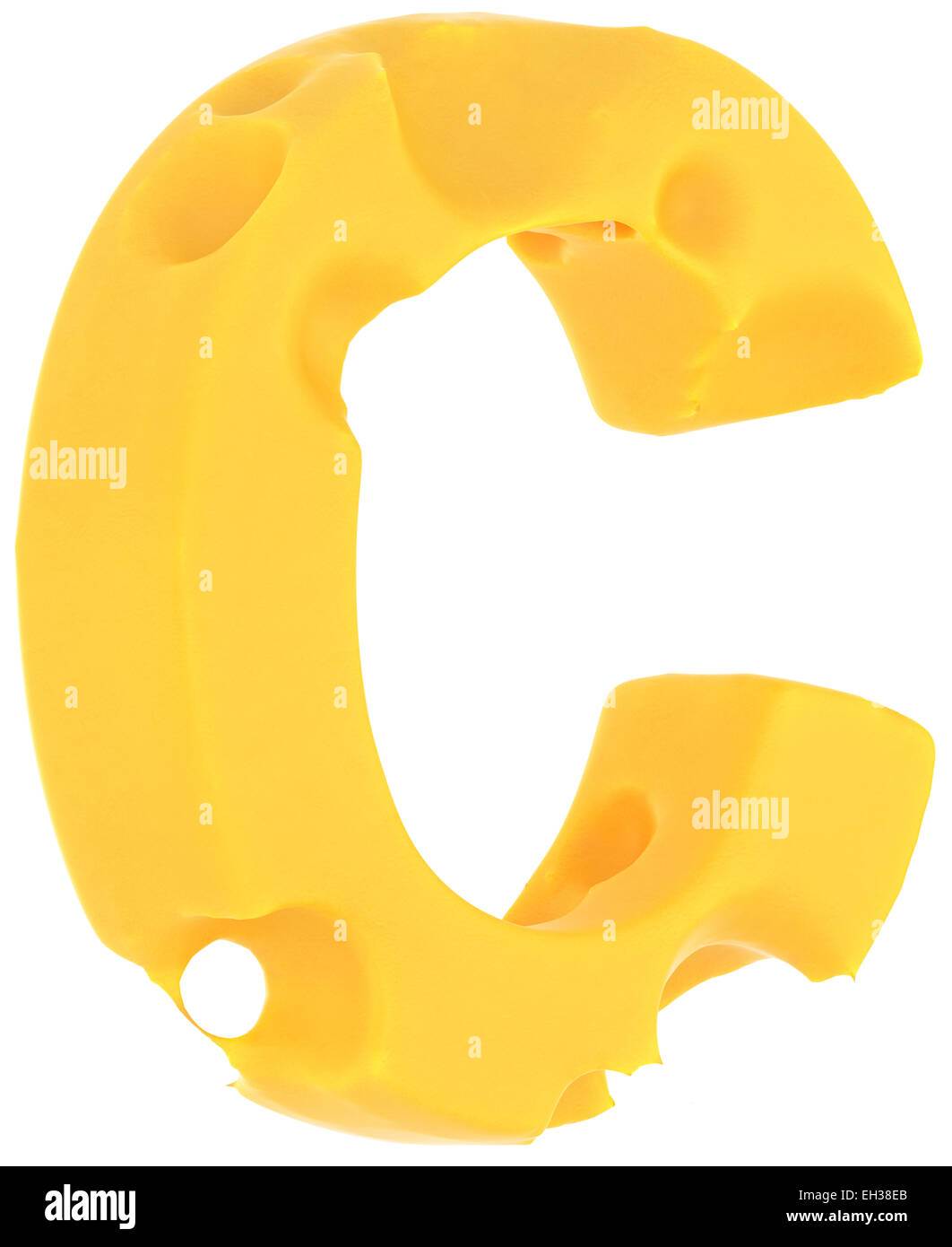 Cheeze font C letter isolated over white background Stock Photo - Alamy