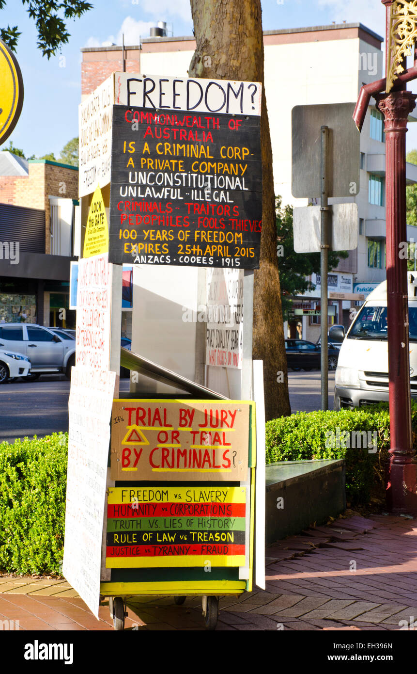 Signs protesting Australian Law Stock Photo - Alamy