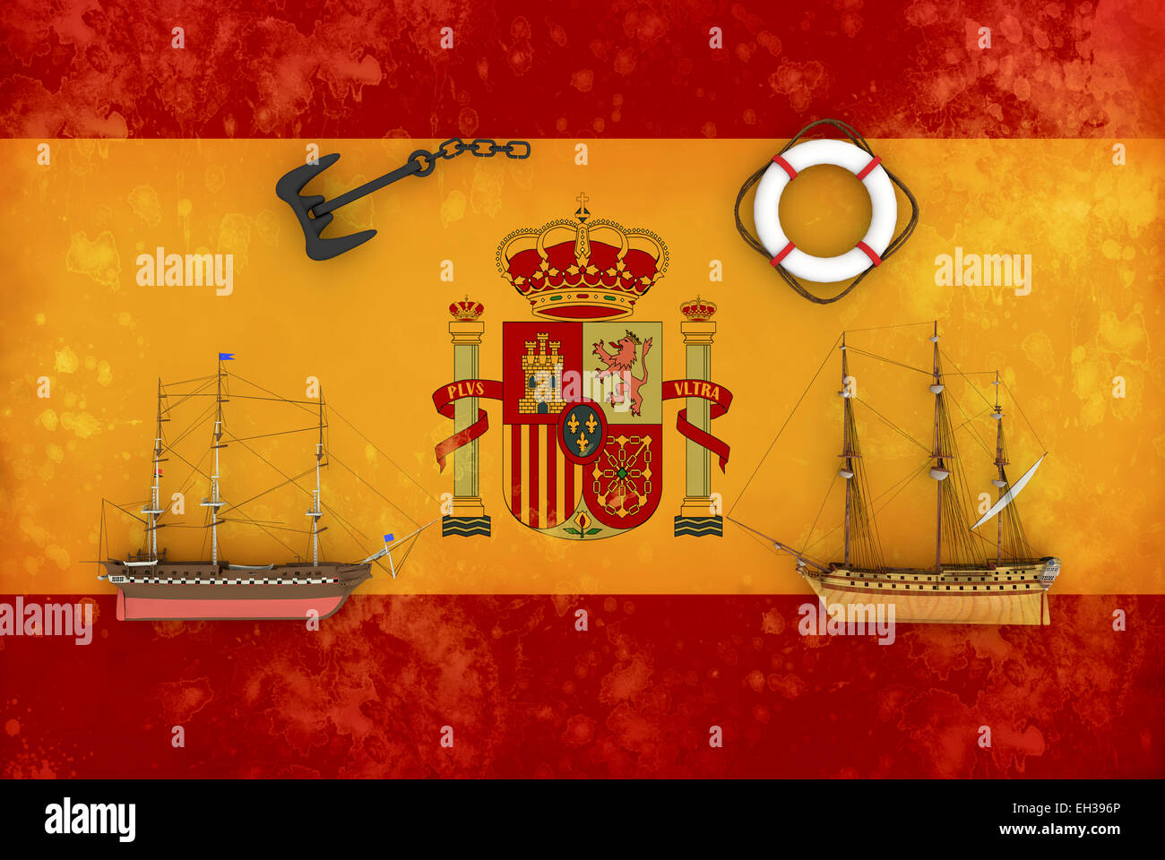 illustration of the concept of the Spanish flag Stock Photo - Alamy