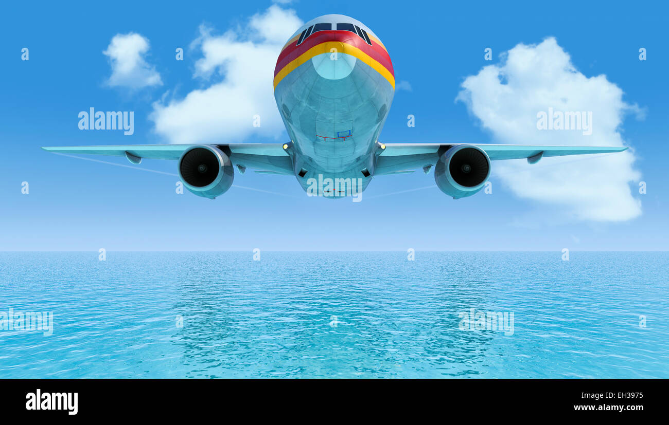 Clouds passenger plane in 3d hi-res stock photography and images - Alamy