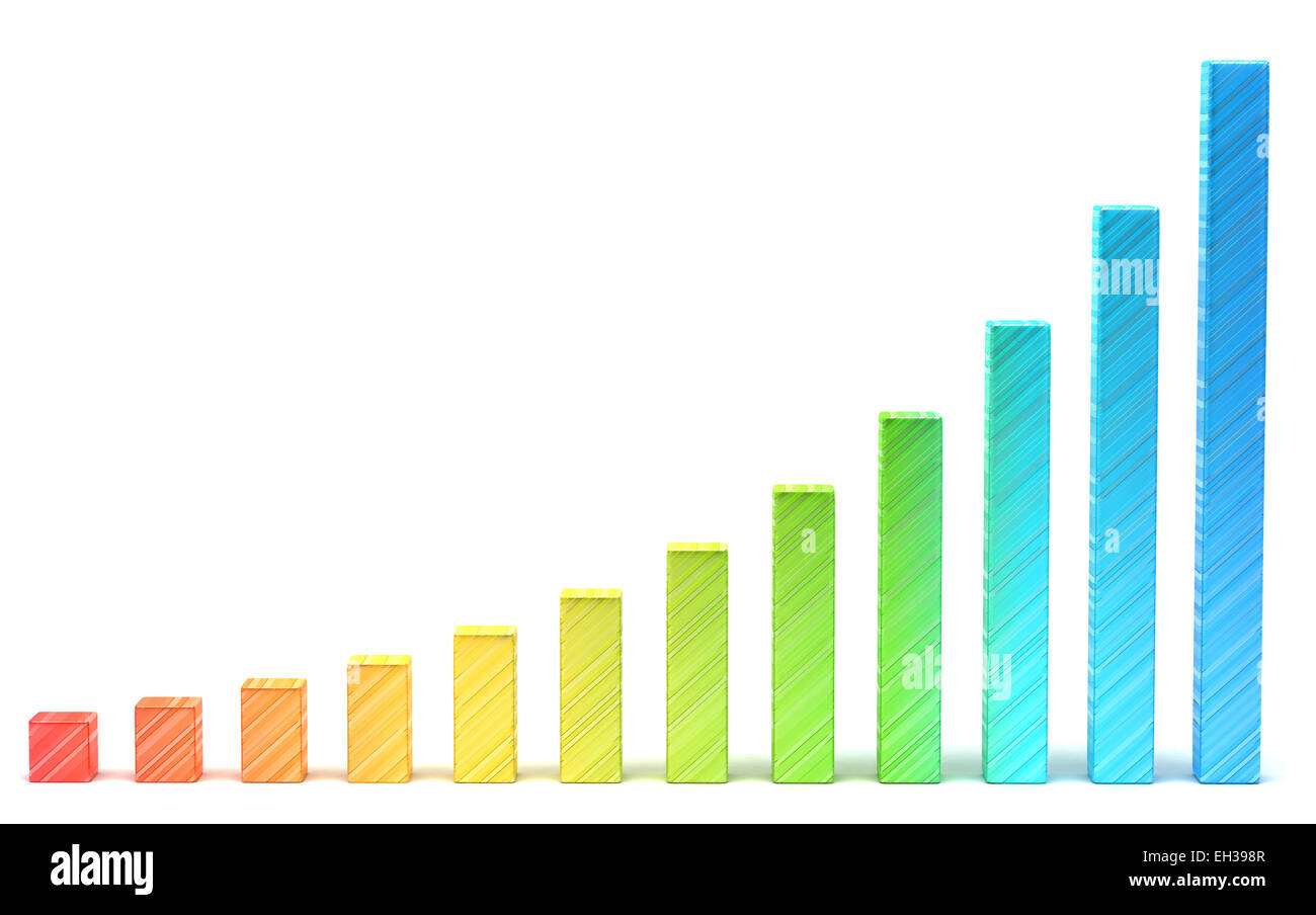 Statistics and analysis: gradient diagram or chart over white ...