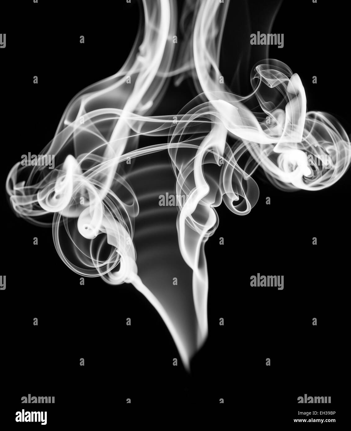White abstract smoke or fume shape over black background Stock Photo ...