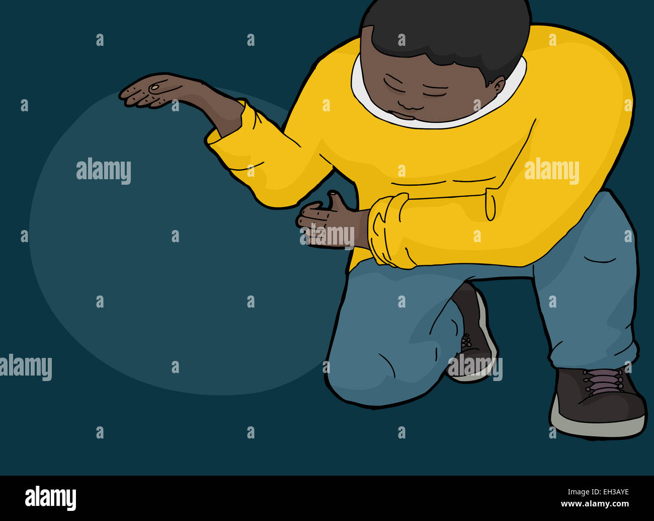 Man kneeling cartoon hi-res stock photography and images - Alamy