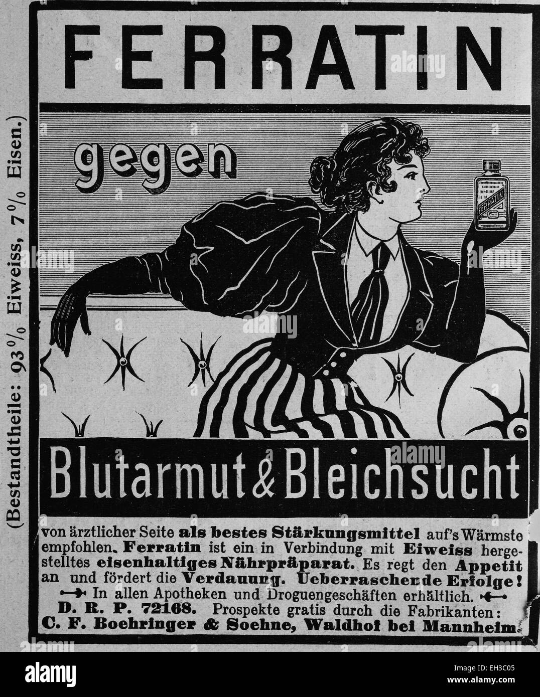Advertising in the year 1890, pubished in the newspaper Gartenlaube ...