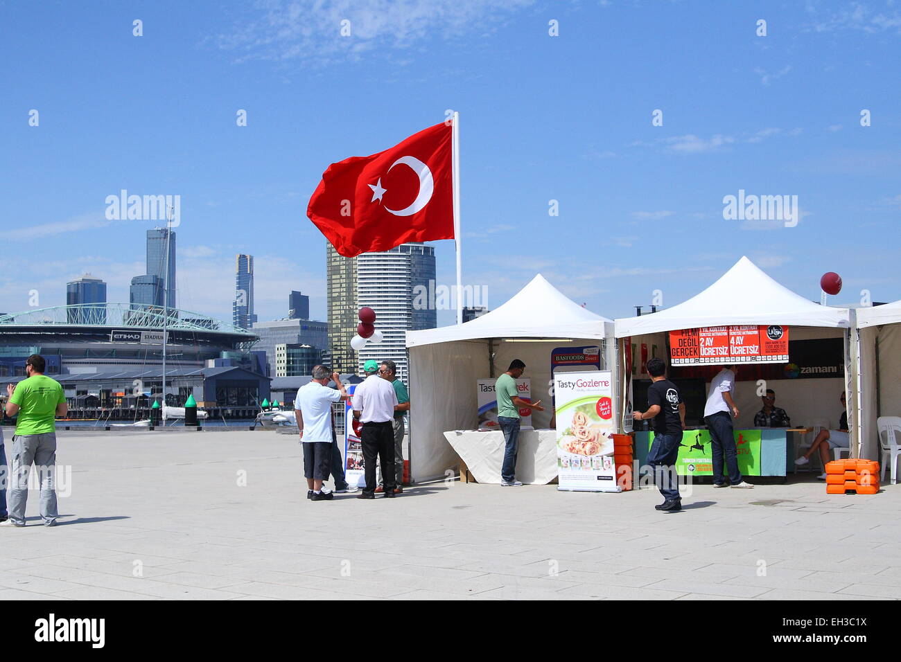 Turkish flag at Docklands Melbourne Australia Stock Photo - Alamy