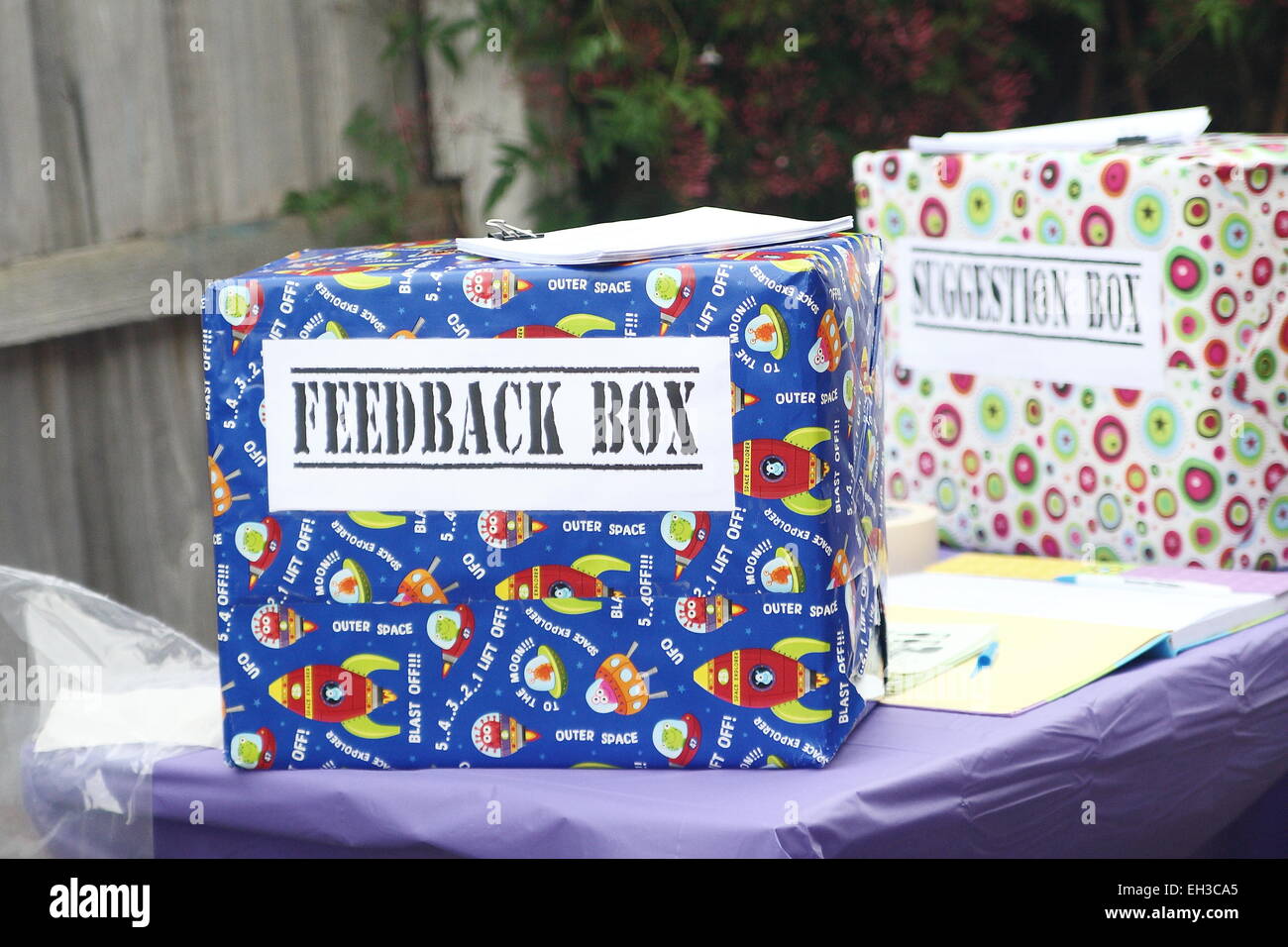 Feedback and Suggestion box Stock Photo - Alamy