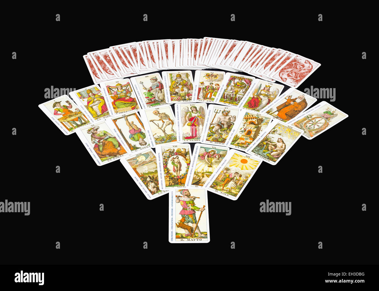 The game of the Tarot , the picture shows the 22 major arcana Stock ...