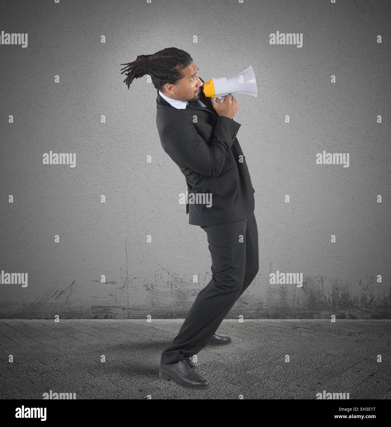 Man megaphone hi-res stock photography and images - Alamy