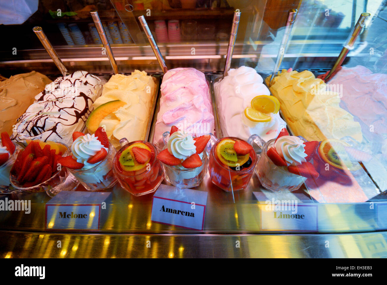 Traditional Italian home made icecream in many flavours in a little ...