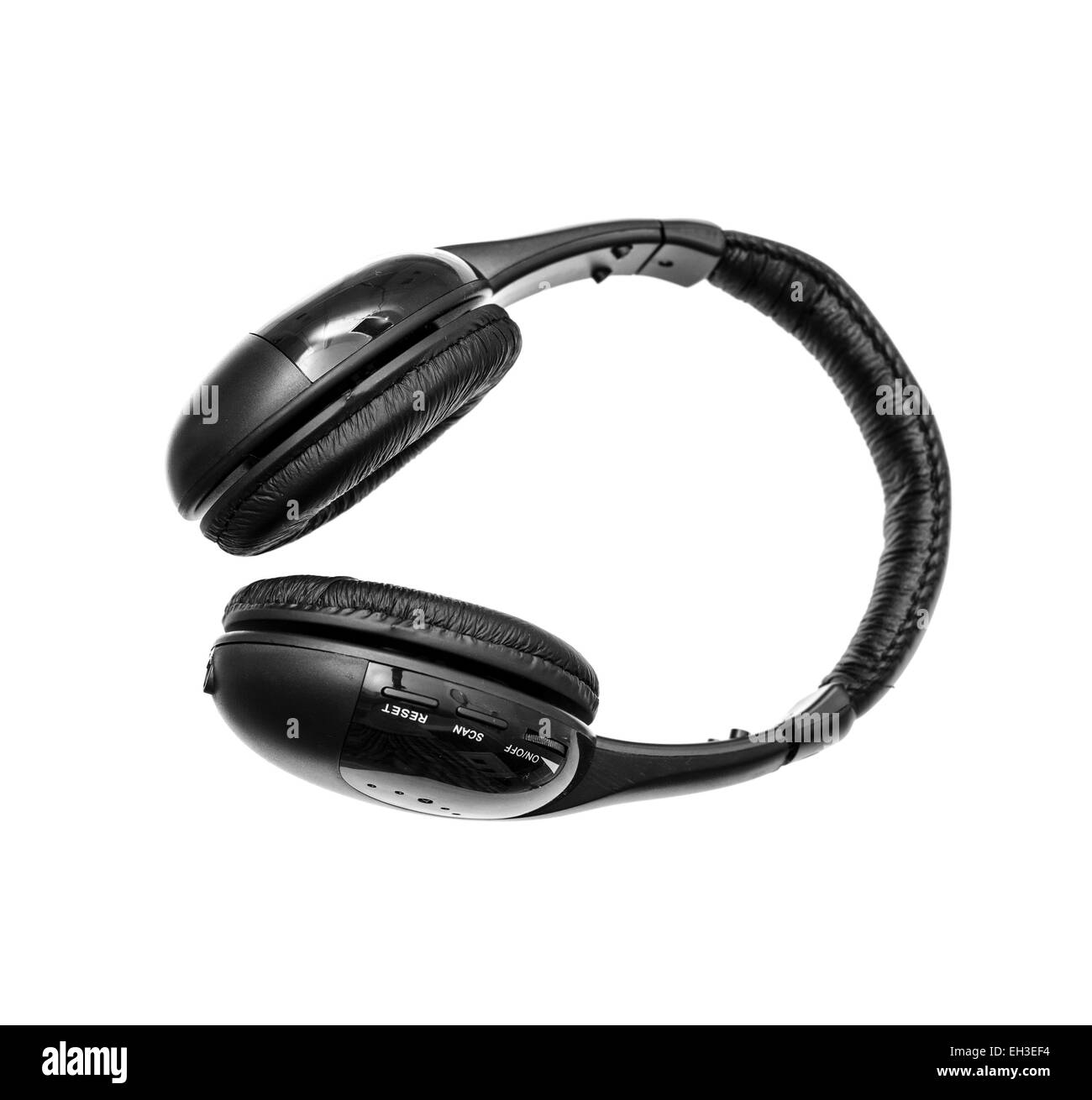 Black Headphones Isolated Stock Photo - Alamy