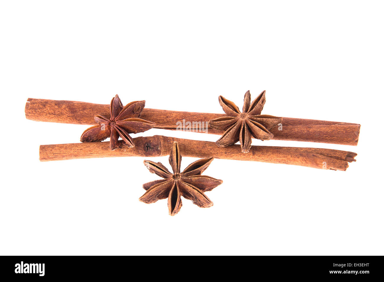 Dried Cinnamon, Anise. Isolated Stock Photo - Alamy