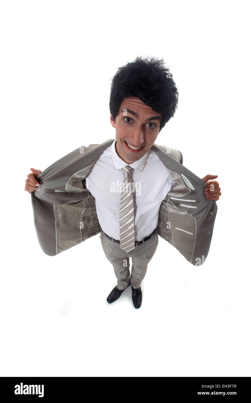 Businessman with an open jacket Stock Photo - Alamy