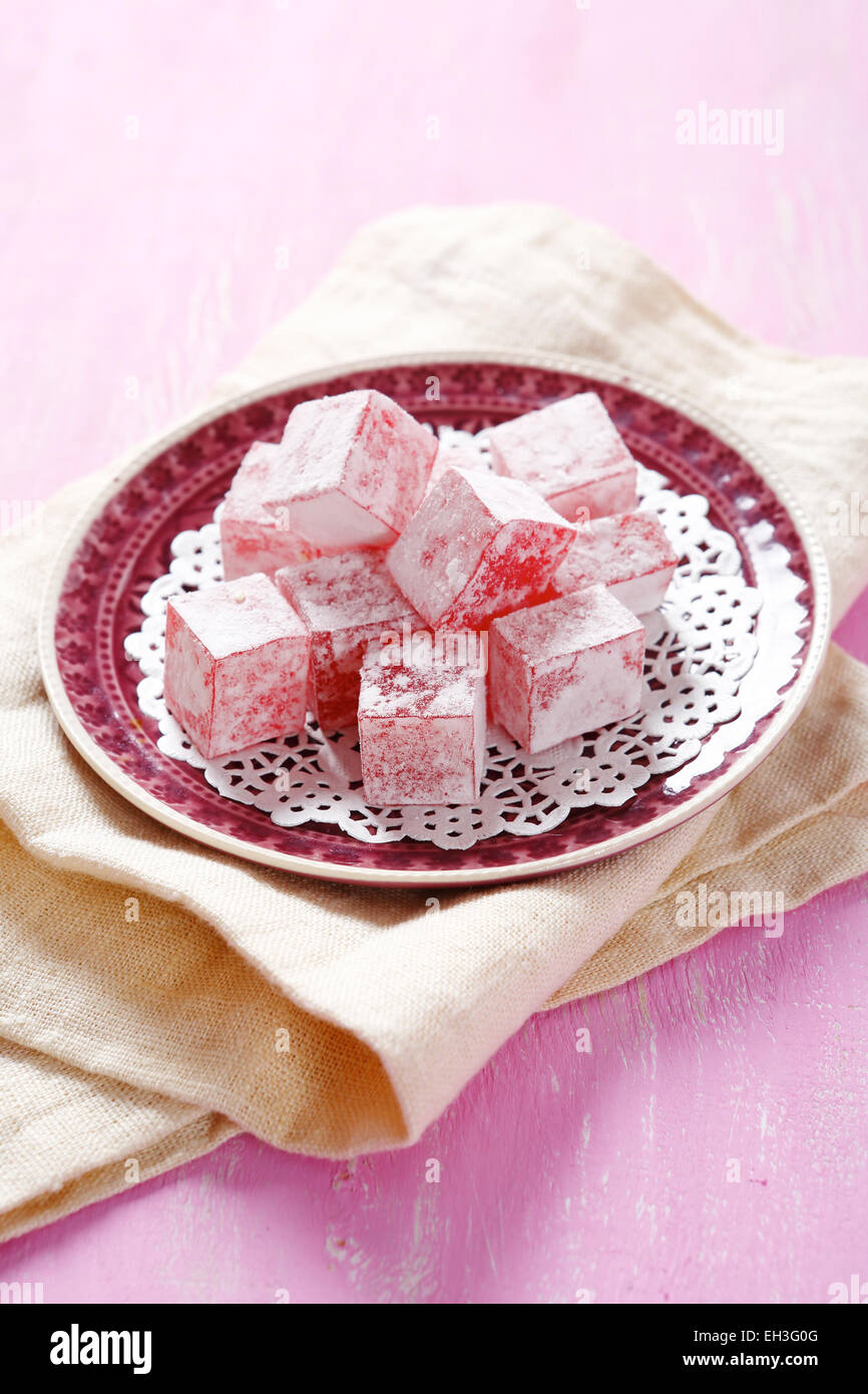 Turkish sweets on a plate, food Stock Photo - Alamy