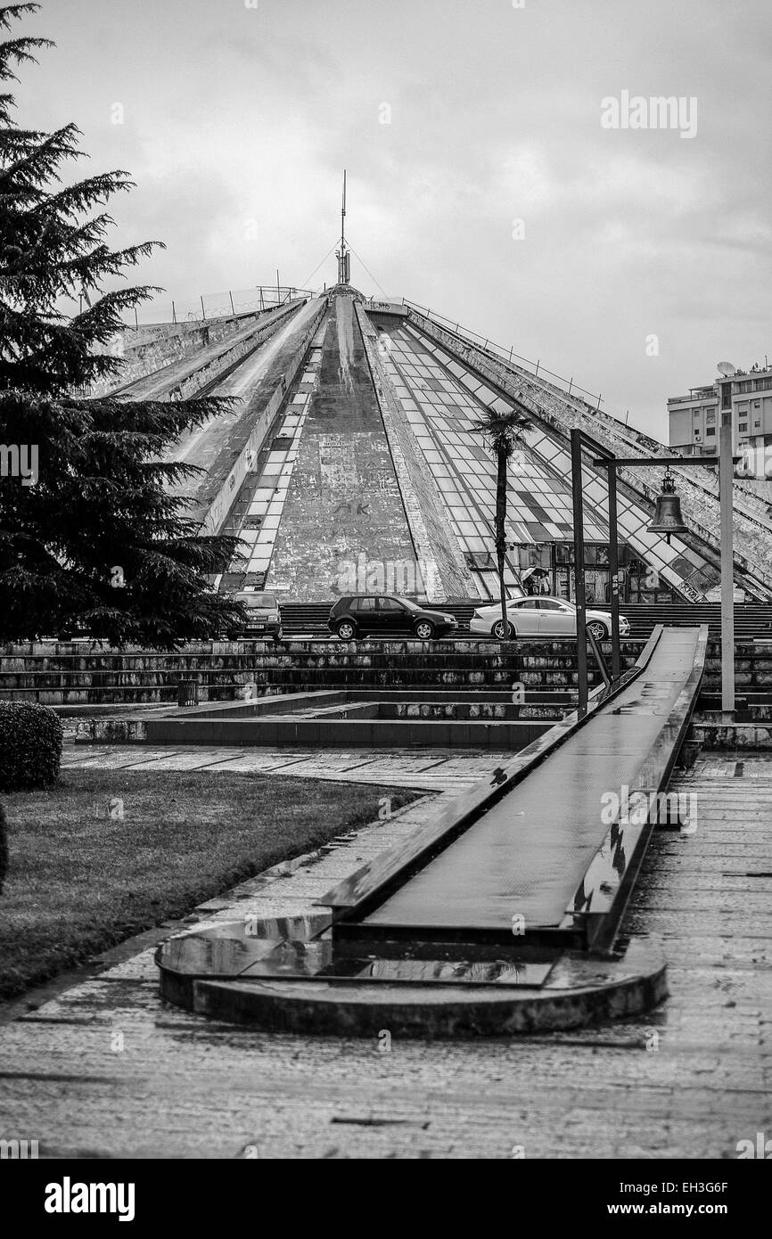 Albania, Tirana, The Pyramid (La Piramida). Built as a mausoleum for ...