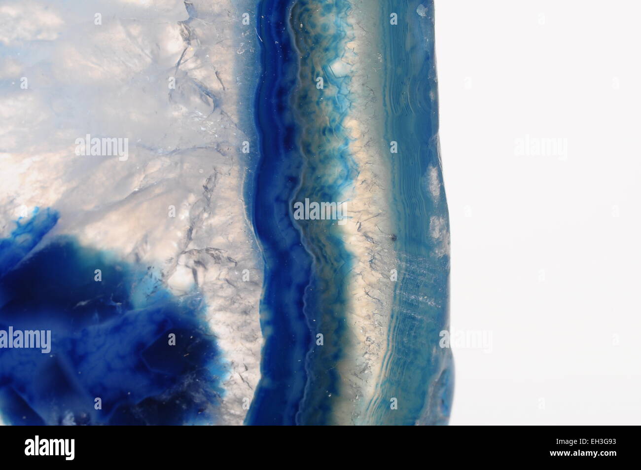 Close up of blue agate stone with details of pattern Stock Photo - Alamy