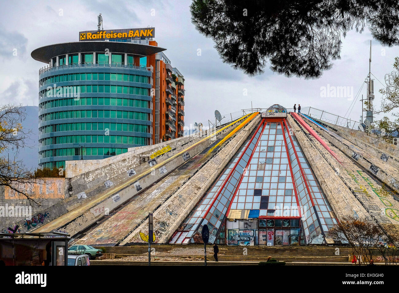 Albania, Tirana, The Pyramid (La Piramida). Built as a mausoleum for ...