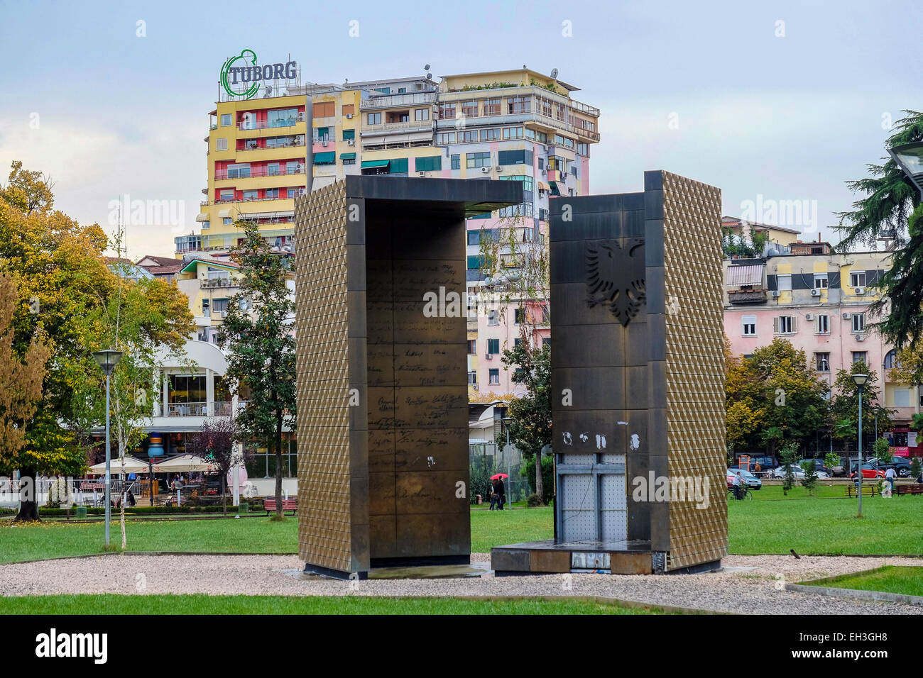 Albania, Tirana, monument in Parku Rinia Stock Photo - Alamy