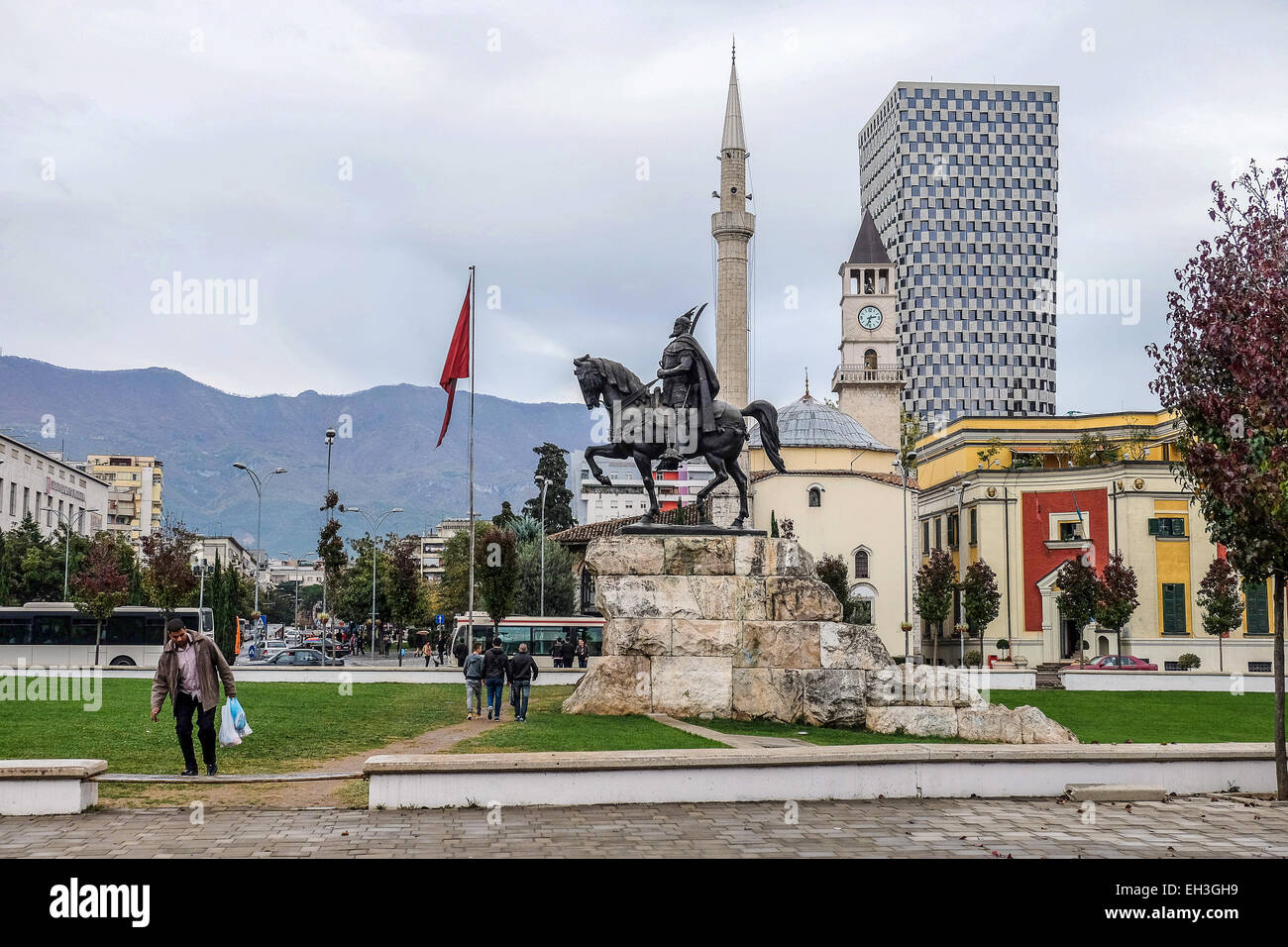 Albania, Tirana, Skenderbej square Stock Photo - Alamy