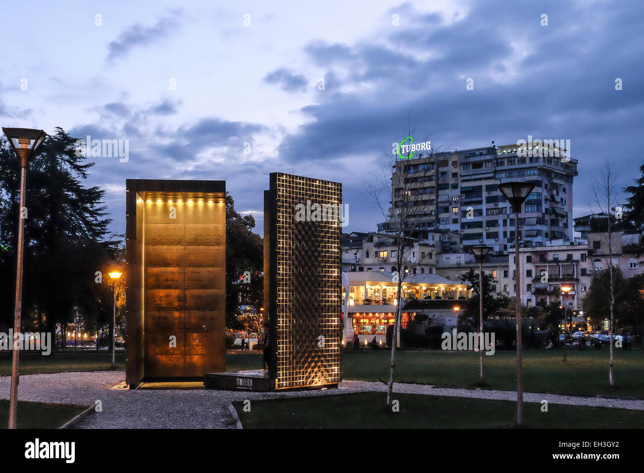 Albania, Tirana, monument in Parku Rinia Stock Photo - Alamy