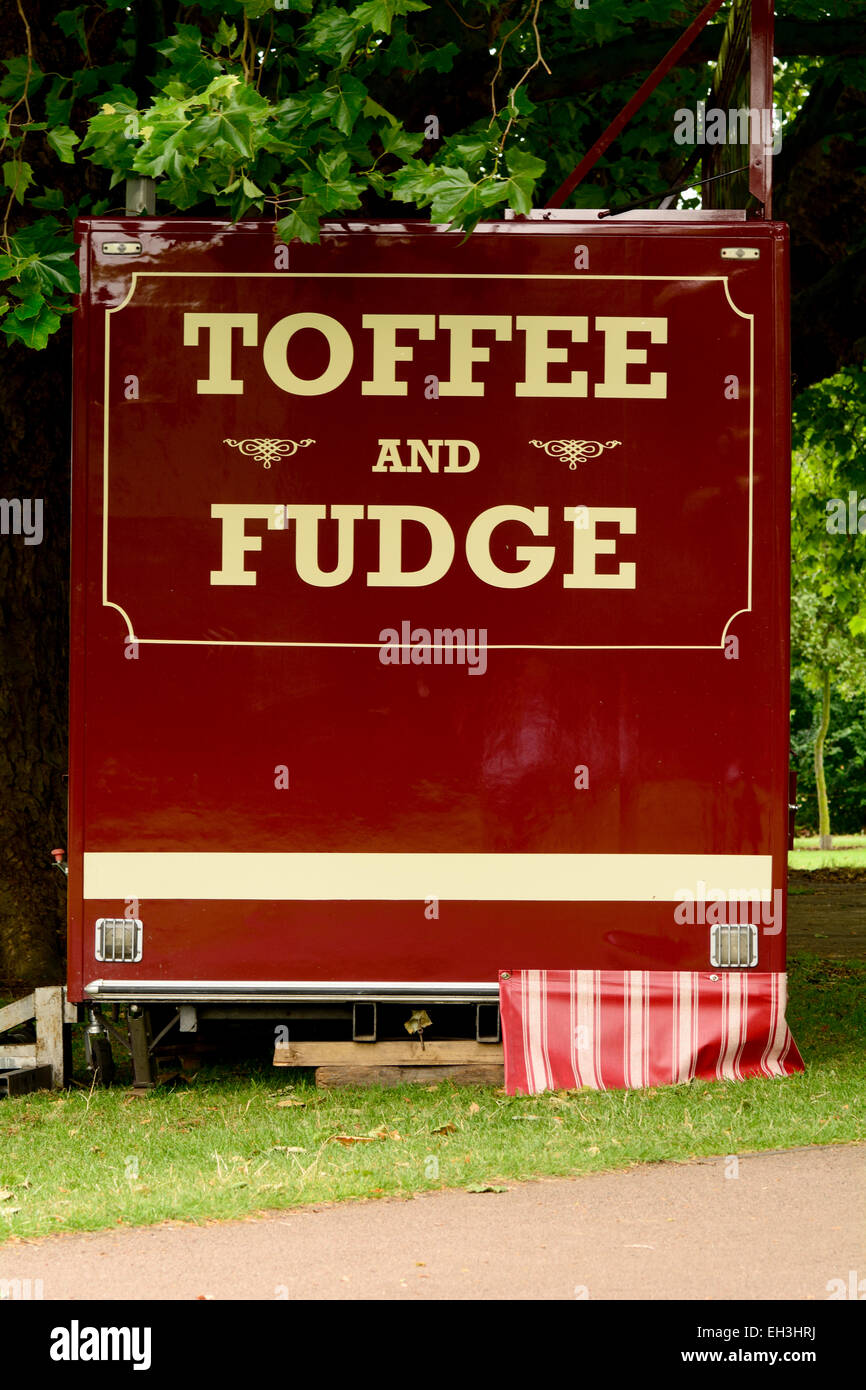 Toffee and Fudge stall waiting to open at River Festival in Bedford ...