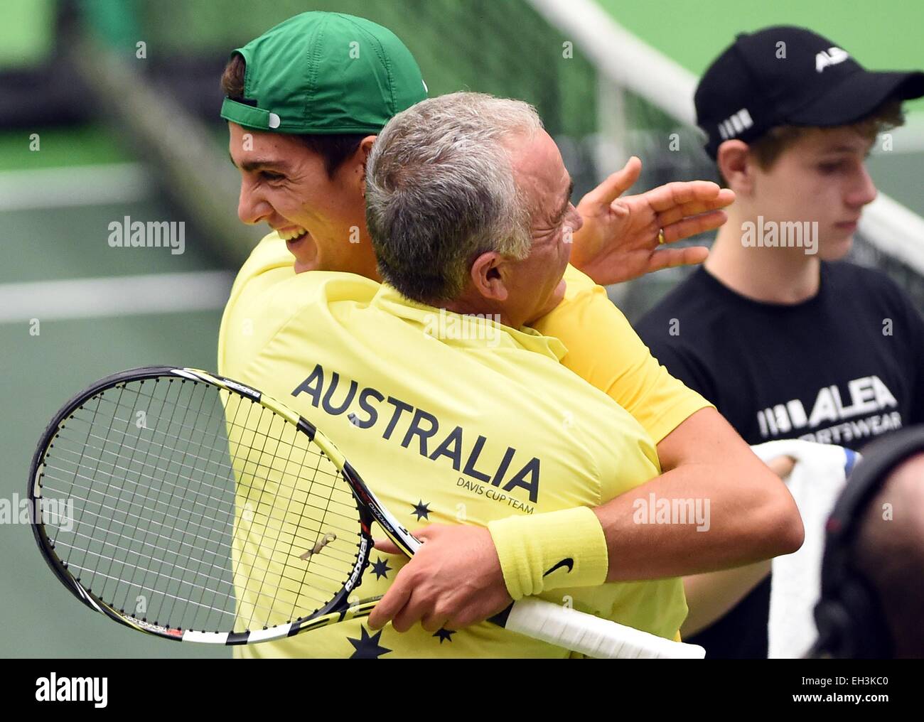 Thanasi Kokkinakis, feft, and team manager Wally Masur, center, of ...