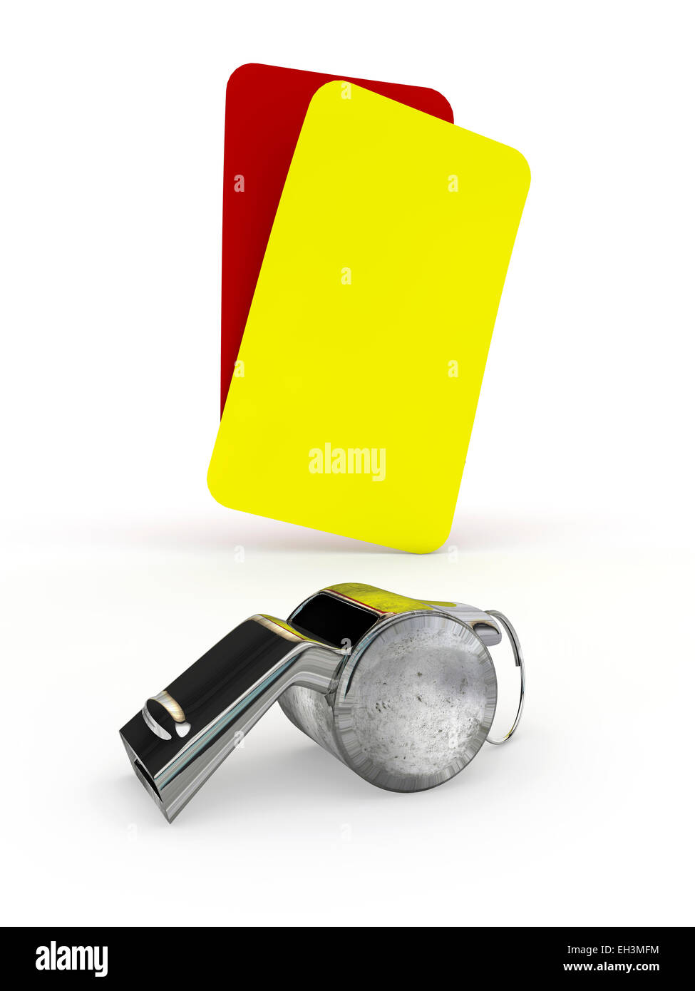 Isolated illustration of whistle and cards Stock Photo - Alamy