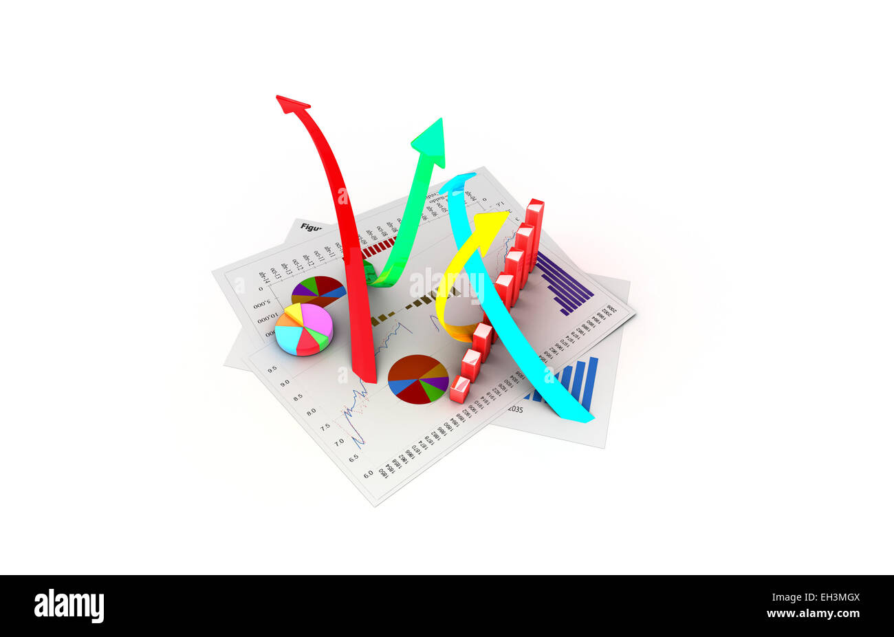 Graphics isolated 3d financial analysis Stock Photo - Alamy