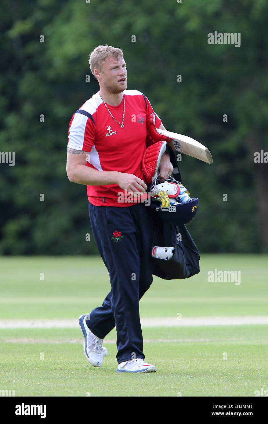 English Cricketer Andrew "Freddie" Flintoff seen at Arundel Cricket ...