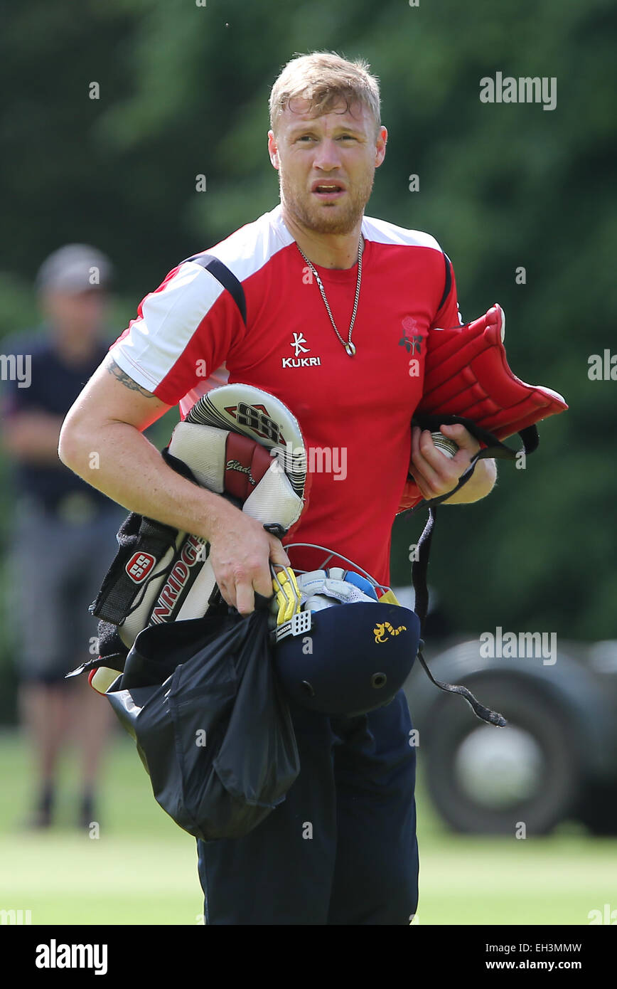 English Cricketer Andrew "Freddie" Flintoff seen at Arundel Cricket ...