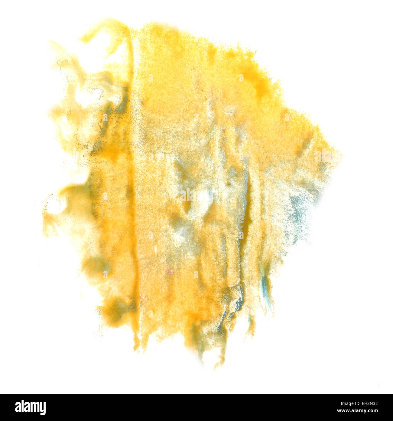stain yellow with watercolour paint stroke watercolor isolated Stock ...