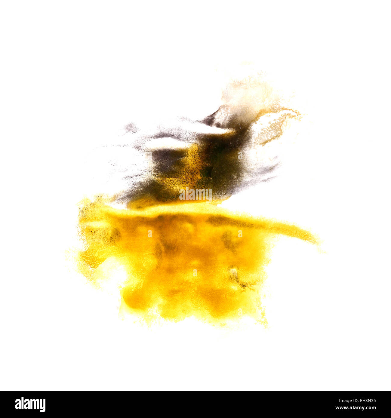 stain yellow, black with watercolour paint stroke watercolor iso Stock ...